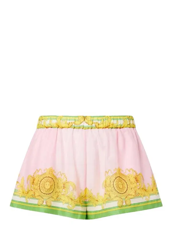 Versace Printed Cotton And Silk Voile Shorts - Multicoloured