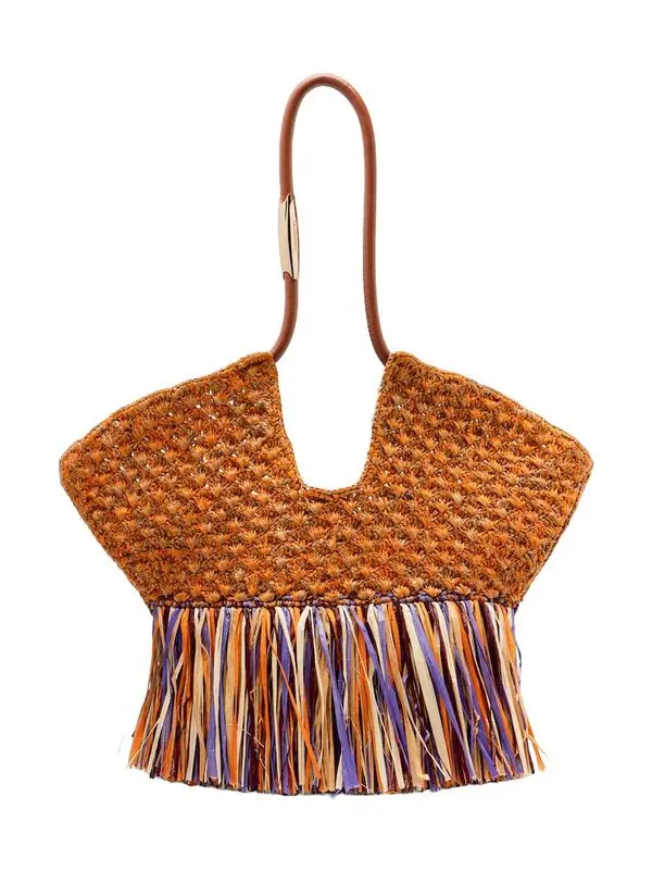 Zimmermann Medium Fringed Raffia Tote Bag - Brown