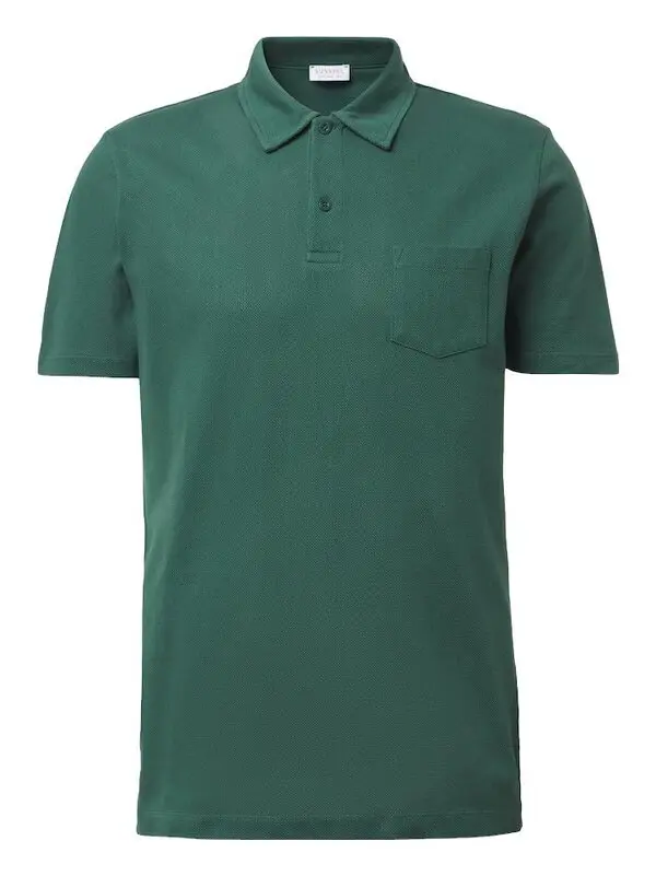 Sunspel Cotton Polo Shirt - Green