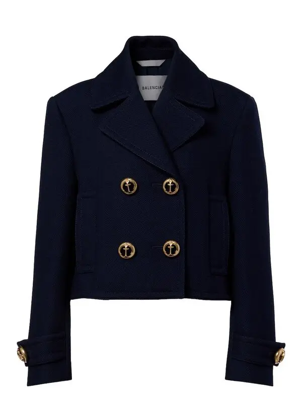 Balenciaga Double-breasted Wool Jacket - Blue