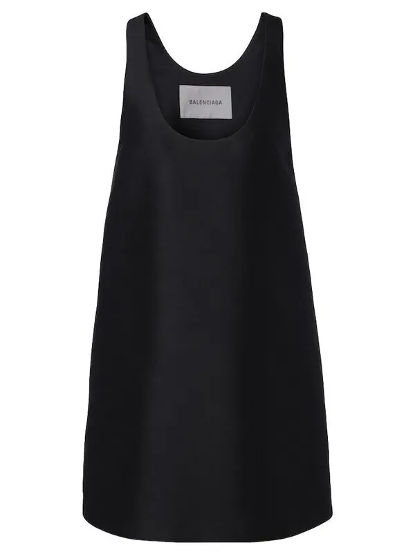 Balenciaga Wool And Silk Minidress - Black