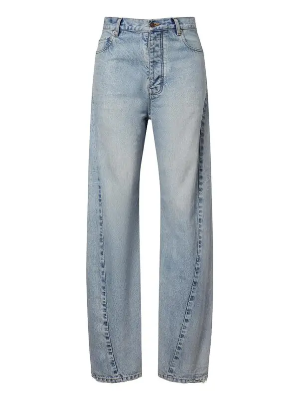 Balenciaga Frayed Tapered Jeans - Blue