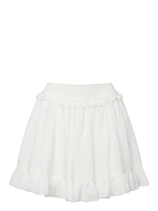 Balmain Ruffled Poplin Miniskirt - White