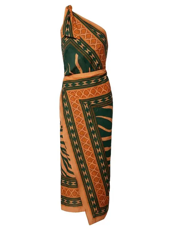 Johanna Ortiz Embracing Courage Cotton Wrap Dress - Green