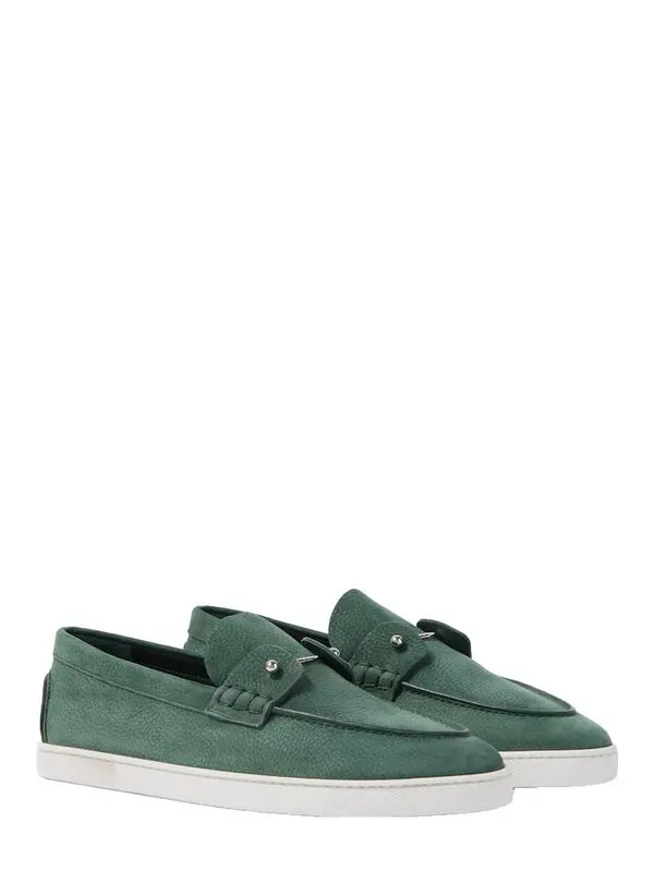 CHRISTIAN LOUBOUTIN Chambeliboat Leather Slip-on Shoes - Green