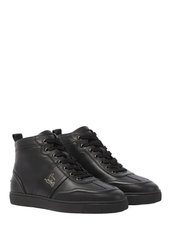 CHRISTIAN LOUBOUTIN Leather Retero High-top Sneakers - Black