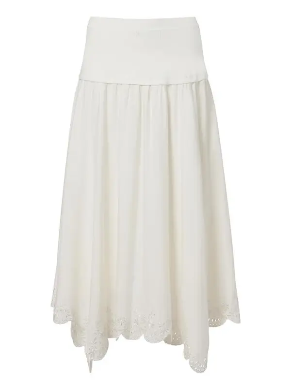 Simkhai Haven Linen-blend Midi Skirt - White