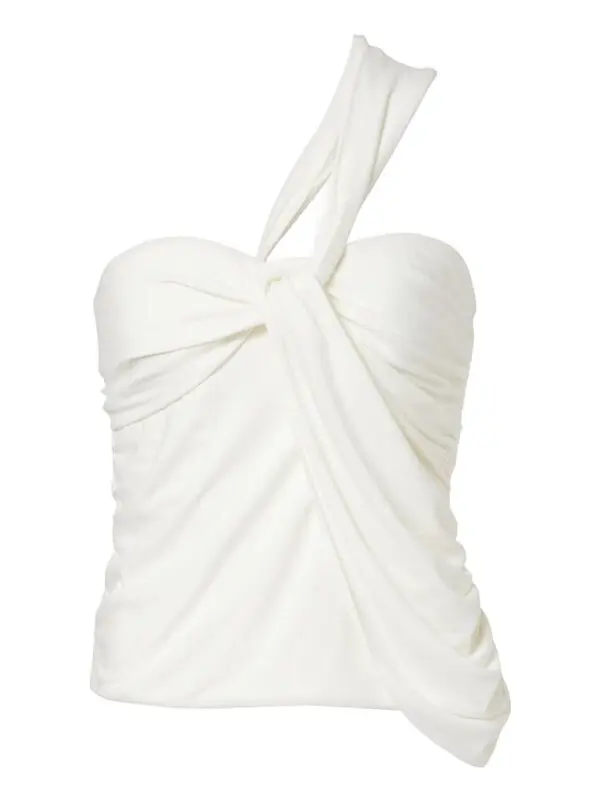 Simkhai Draped Jersey Top - White