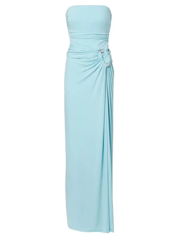 Simkhai Emma Gathered Bustier Gown - Blue
