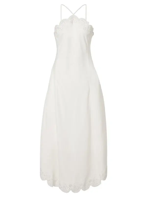 Simkhai Gillian Linen-blend Midi Dress - White