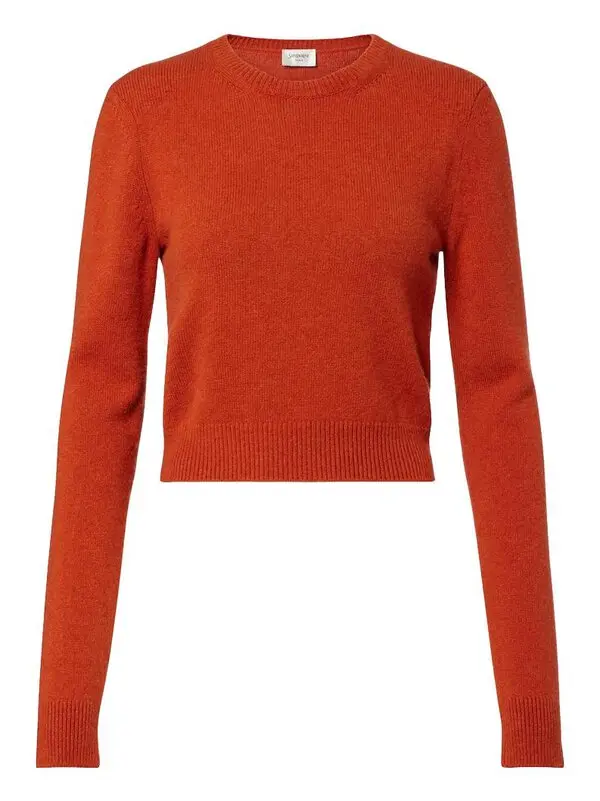 Saint Laurent Cropped Cashmere Sweater - Orange