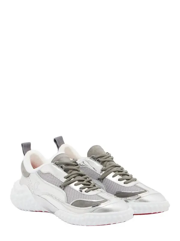 CHRISTIAN LOUBOUTIN Mara Suede And Mesh Sneakers - Grey