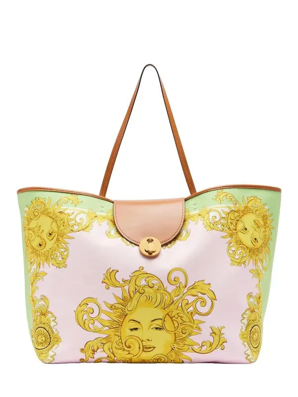 Versace Printed Canvas Tote Bag - Pink