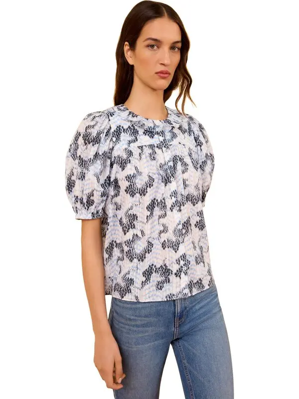 Ulla Johnson Amaria Cotton Blend Top - Ciel