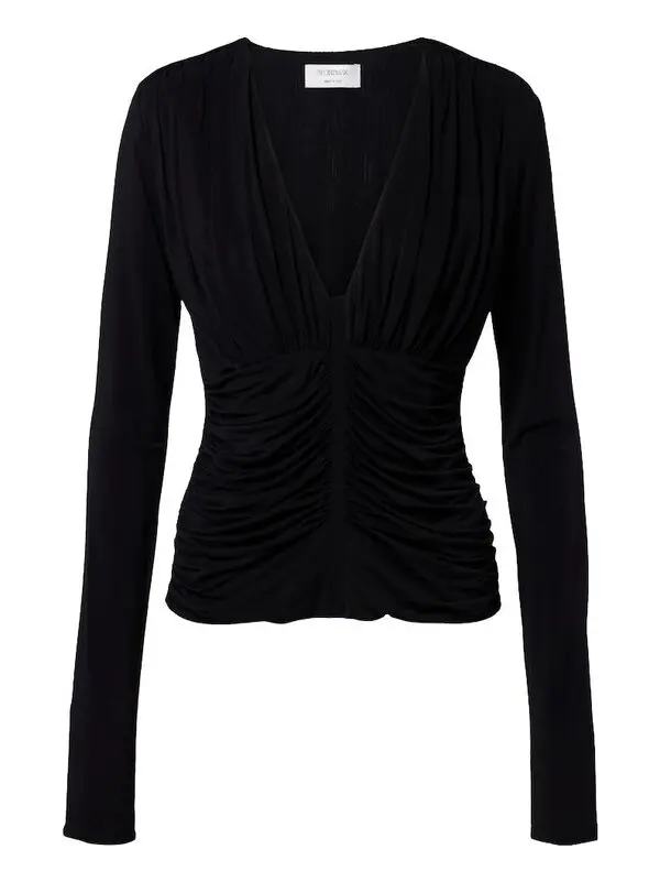 Sportmax Ruched Crepe Top - Black