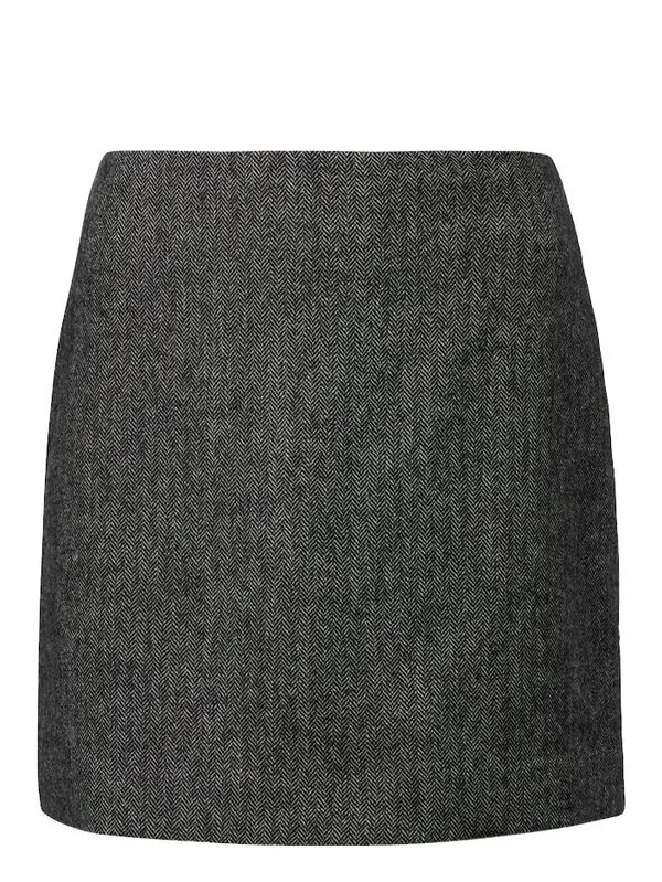 BLAZÉ MILANO Coci Herringbone Wool-blend Miniskirt - Grey