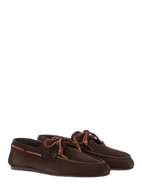 ANCIENT GREEK SANDALS Suede Boat Shoes - Brown