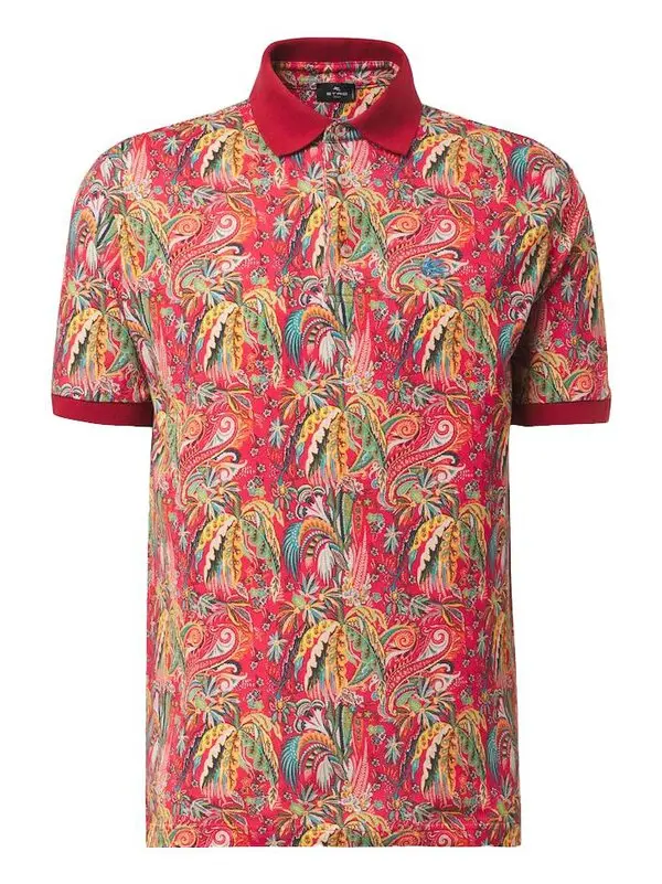 Etro Paisley Cotton Pique Polo Shirt - Multicoloured