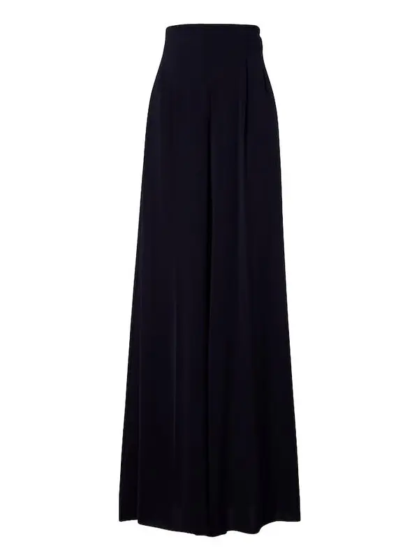 Max Mara High-rise Wide-leg Cady Pants - Blue
