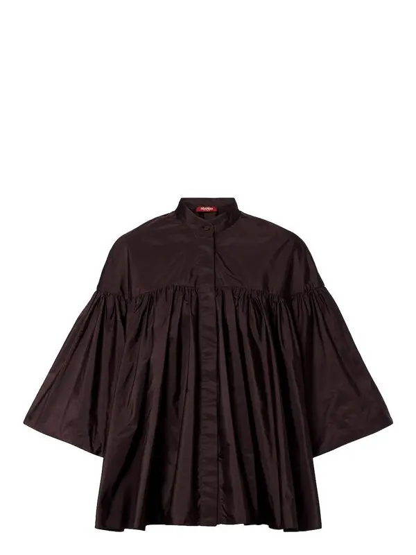 Max Mara Gathered Taffeta Shirt - Brown