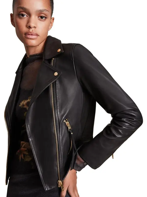 ALLSAINTS Dalby Leather Biker Jacket - Black