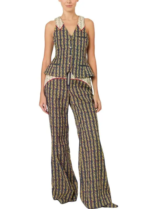 Rosie Assoulin Floral Print V-neck Vest - Blue