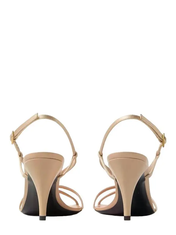 Versace Valentina Satin Sandals 80 Mm - Neutrals