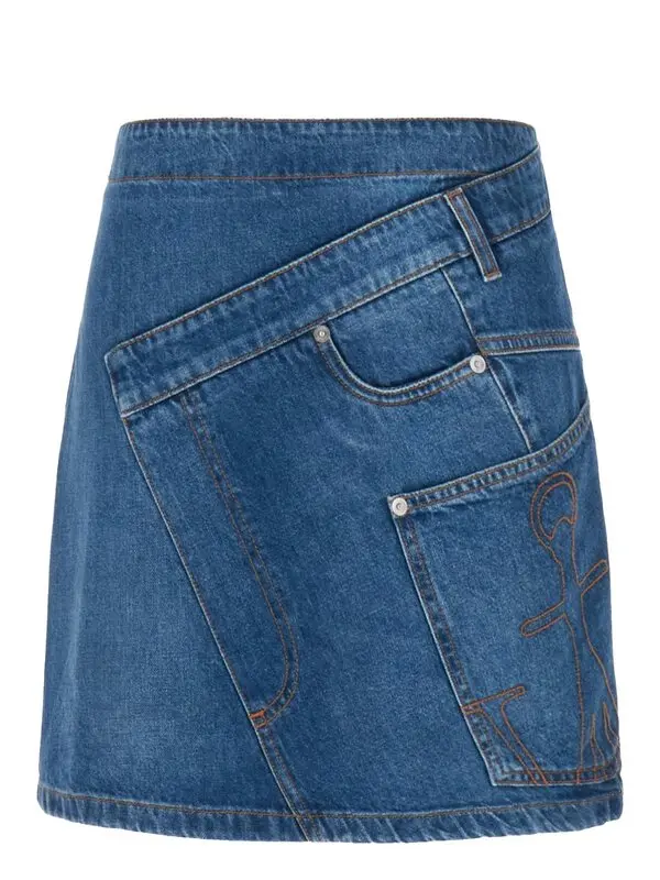 JW Anderson Asymmetrical Denim Skirt - Multicolor