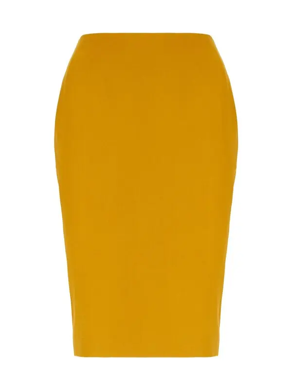 Saint Laurent Gold Tone Zip Detail Skirt - Multicolor