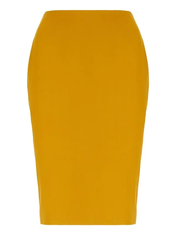 Saint Laurent Gold Tone Zip Detail Skirt - Multicolor