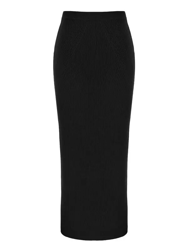 Alexander McQueen Ribbed Midi Skirt - Multicolor