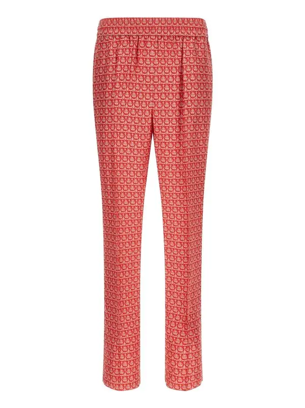 FERRAGAMO Gancini Monogram Trousers - Multicolor