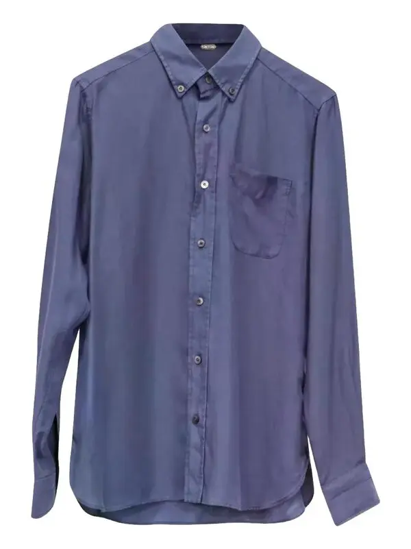 TOM FORD Button-down Collar Chest Pocket Shirt - Blue