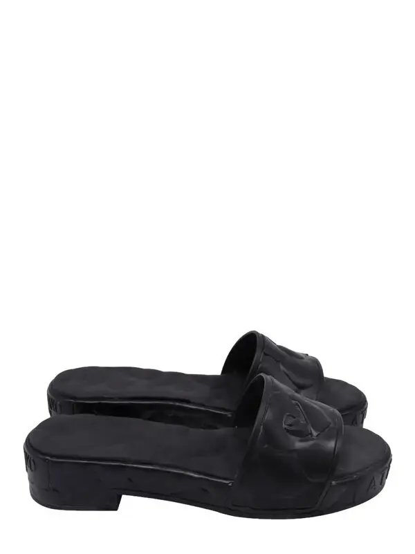 Valentino Garavani Atelier Rose Platform Slides - Black