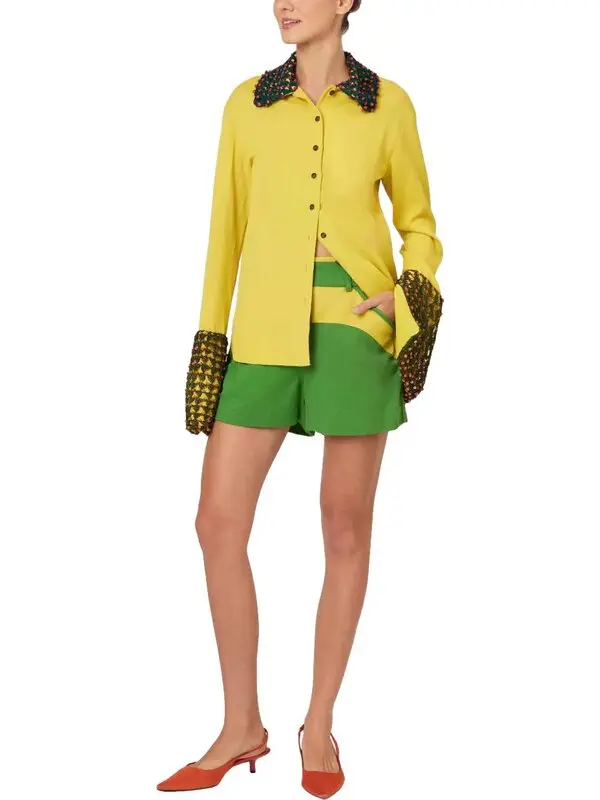 Rosie Assoulin Spongy Crepe Shorts - Green