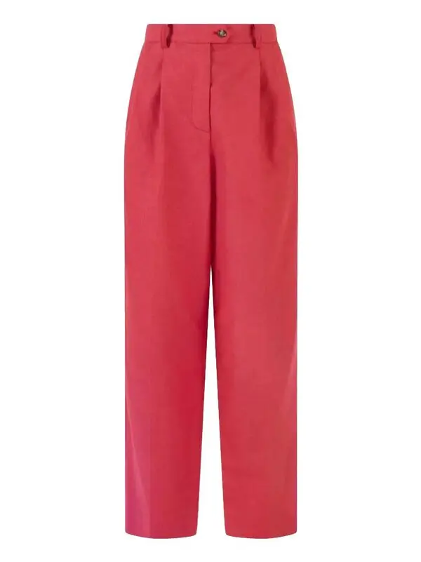 Rosie Assoulin Cotton Pleated Trousers - Red