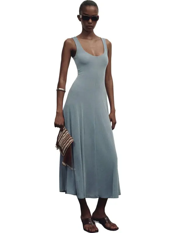 REFORMATION Campbell Knit Midi Dress - Blue
