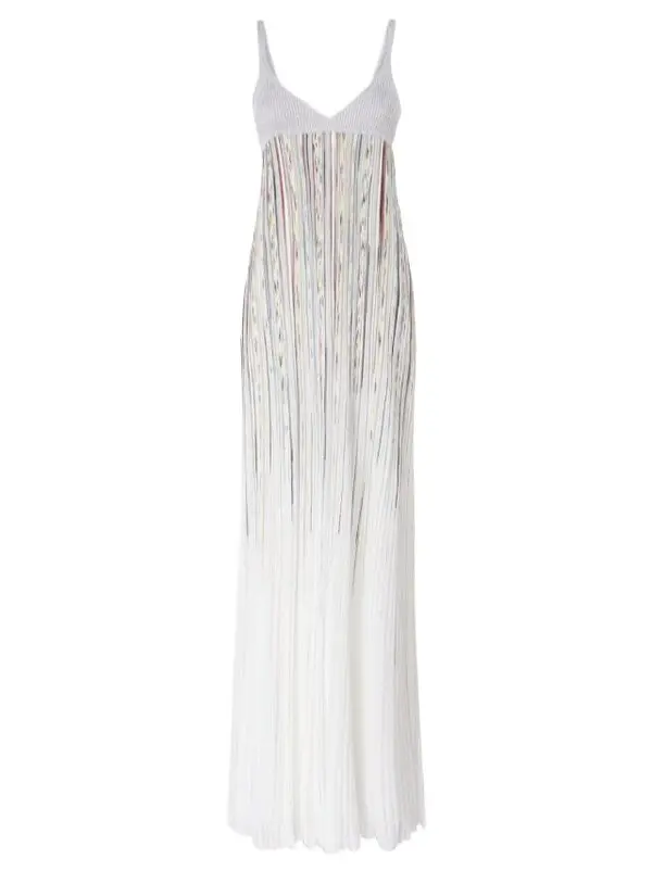 Missoni Sleeveless Flame-effect Lamé Gown - Green And Brown