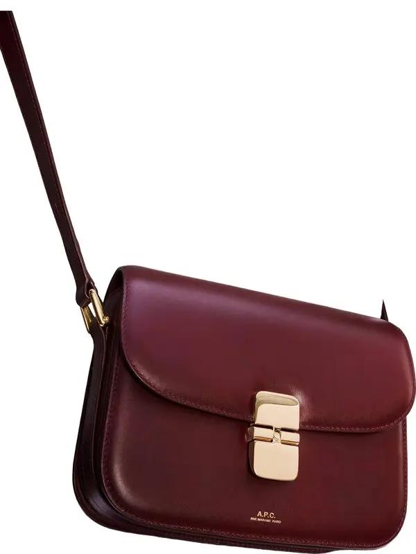 A.p.c. Grace Small Leather Bag - Vino