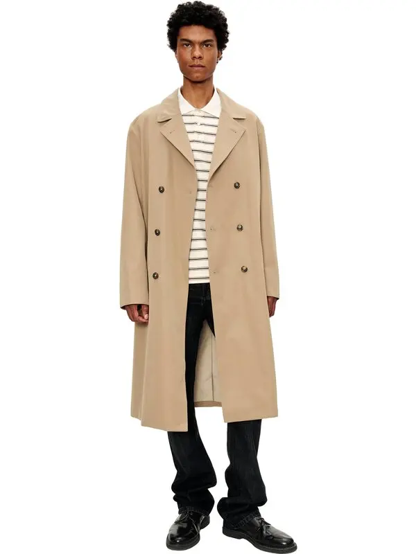 A.p.c. Double-breasted Knee-length Coat - Beige