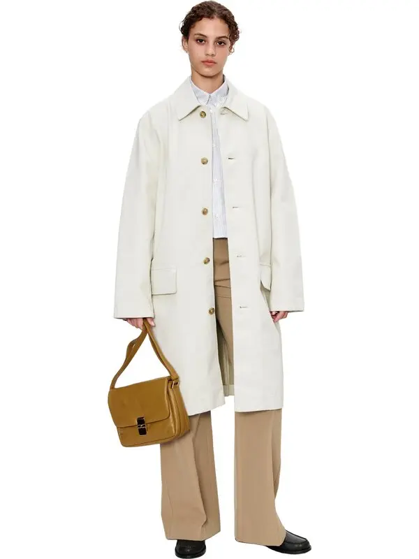 A.p.c. Coated Canvas Overcoat - Chalk