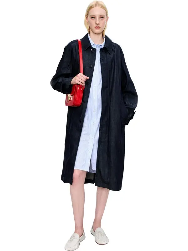 A.p.c. Amy Mac" Denim Coat - Dark Indigo