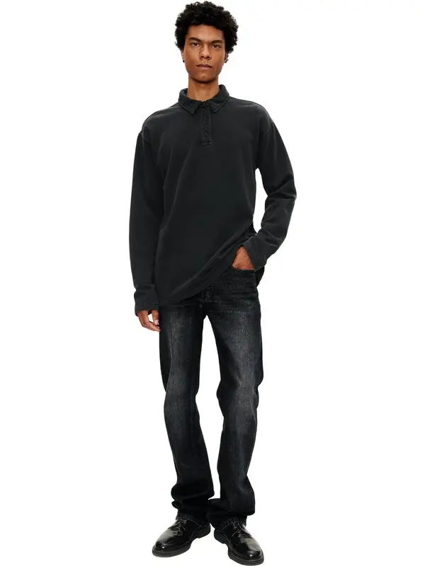 A.p.c. Long-sleeve Polo Shirt - Black