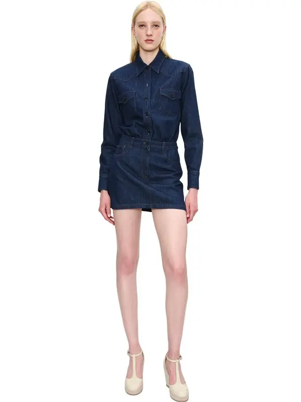 A.p.c. Western Shirt Dress - Dark Indigo