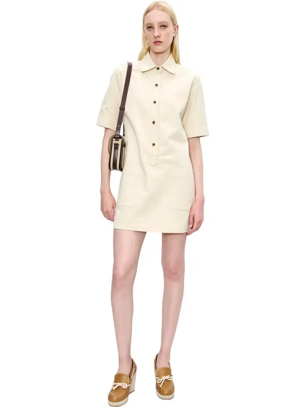 A.p.c. Cotton Blend Dress - Ecru