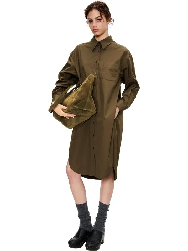 A.p.c. Carola Shirt Dress - Khaki Green