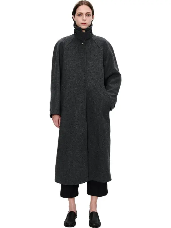A.p.c. Raglan Sleeve Coat - Anthracite