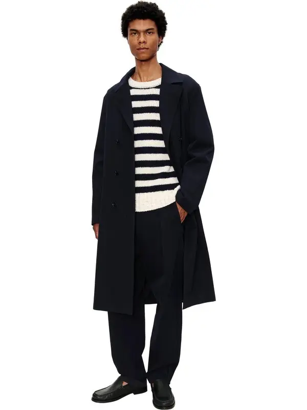 A.p.c. Double-breasted Coat - Dark Navy Blue