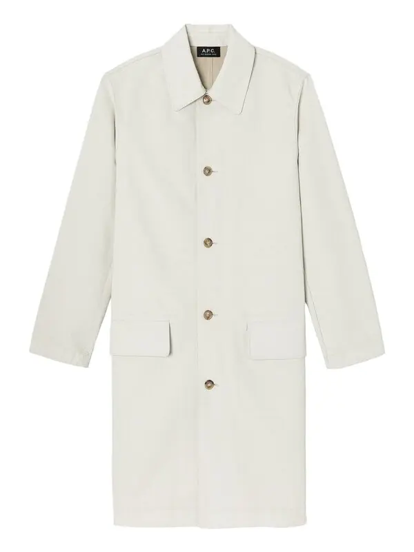 A.p.c. Coated Canvas Overcoat - Chalk