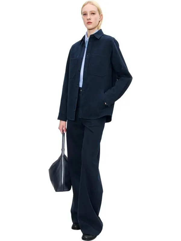 A.p.c. Classic Collar Cotton Jacket - Dark Navy Blue